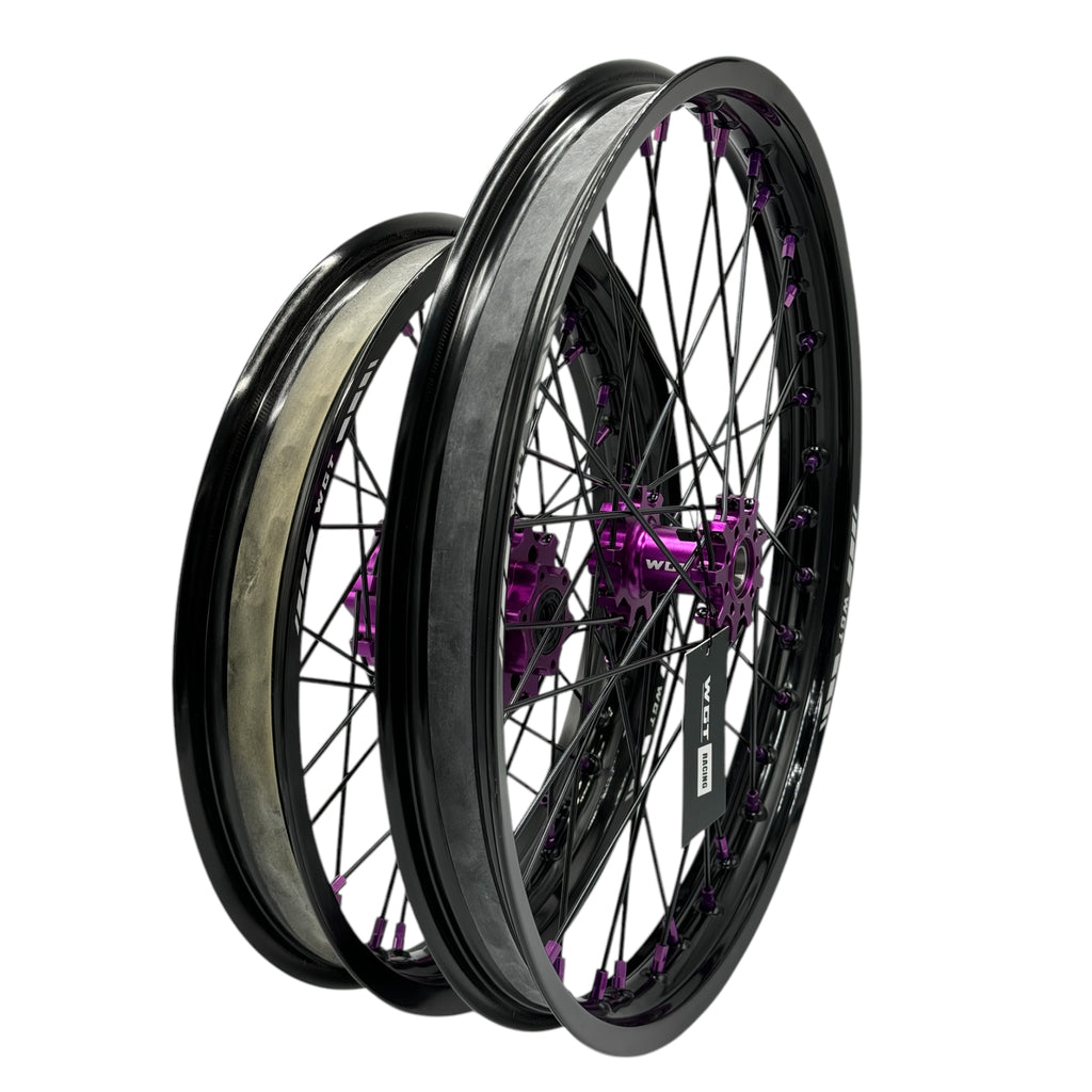 V2 purple 19x16 Surron wheel set